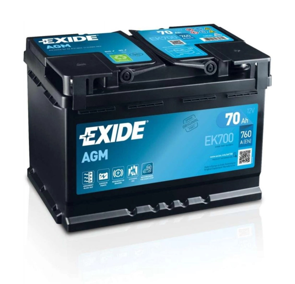 Exide 096 EK700 AGM 70Ah 760A AGM700 Car Battery Start-Stop – UK Car ...